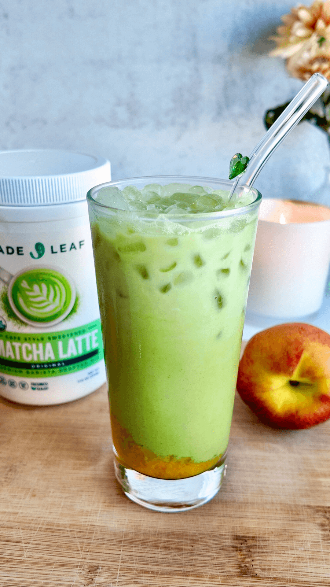 Iced Peach Matcha Latte 🍑🍵 – Jade Leaf Matcha US