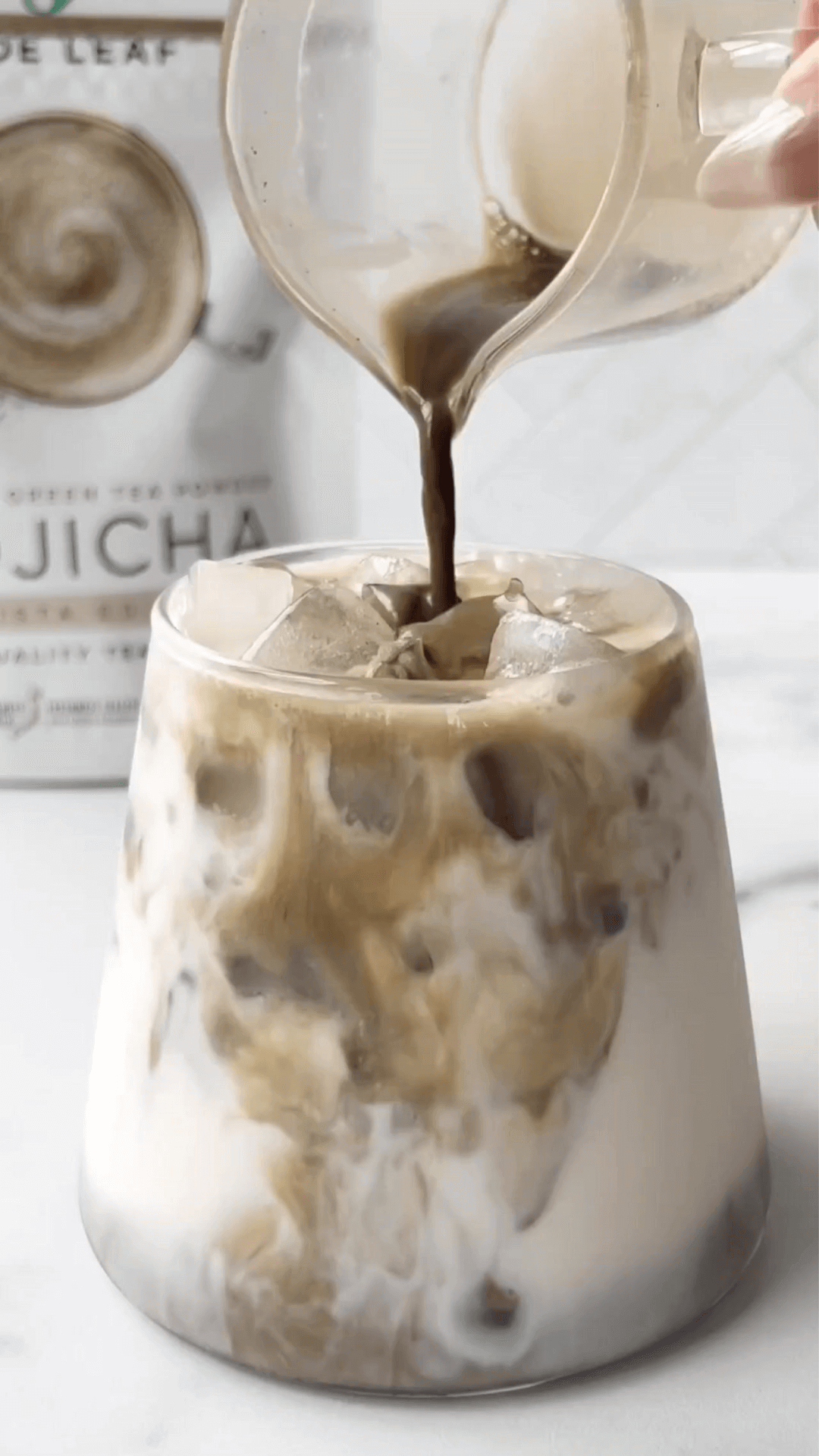 Iced Hojicha Latte with Condensed Milk 🥛 – Jade Leaf Matcha US