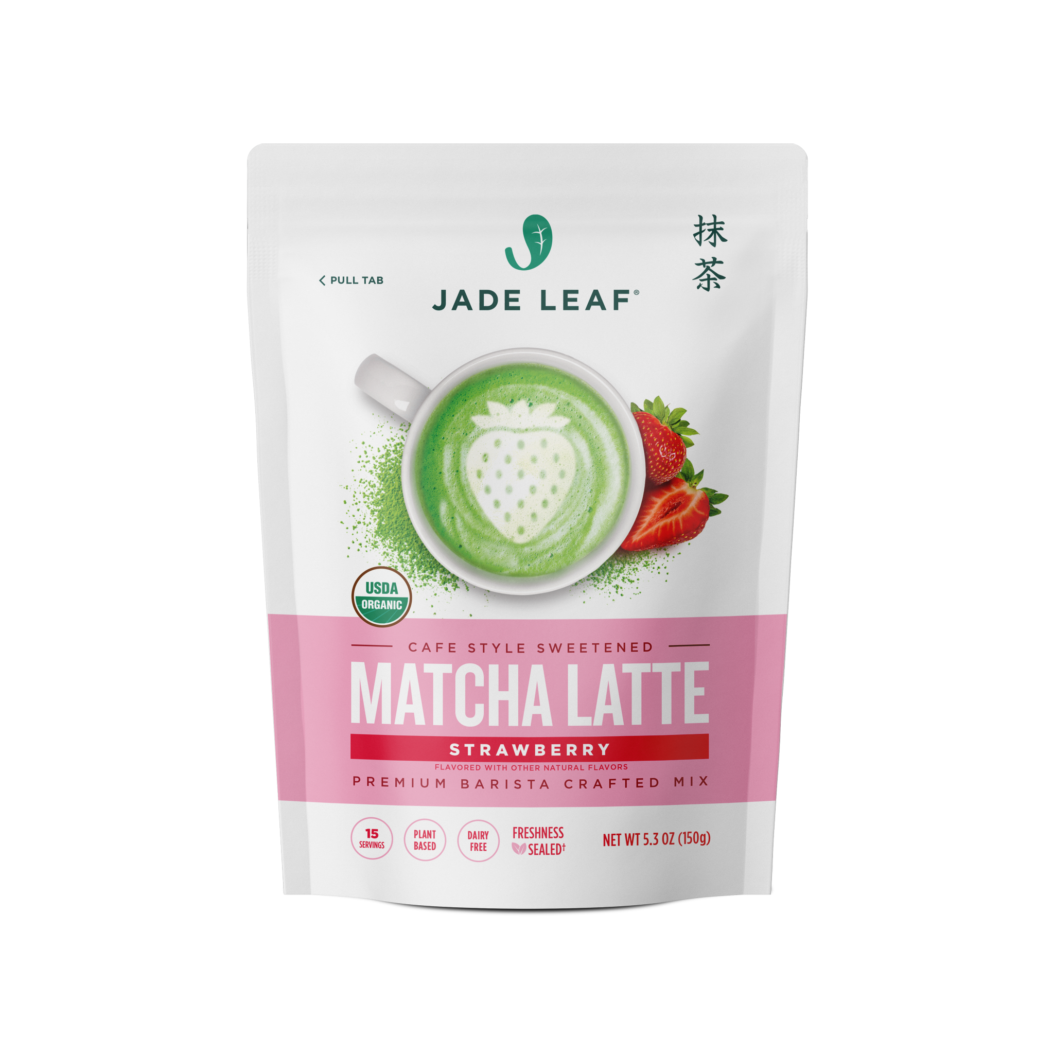 Organic Cafe Style Sweetened Matcha Latte Mix - Strawberry – Jade Leaf ...