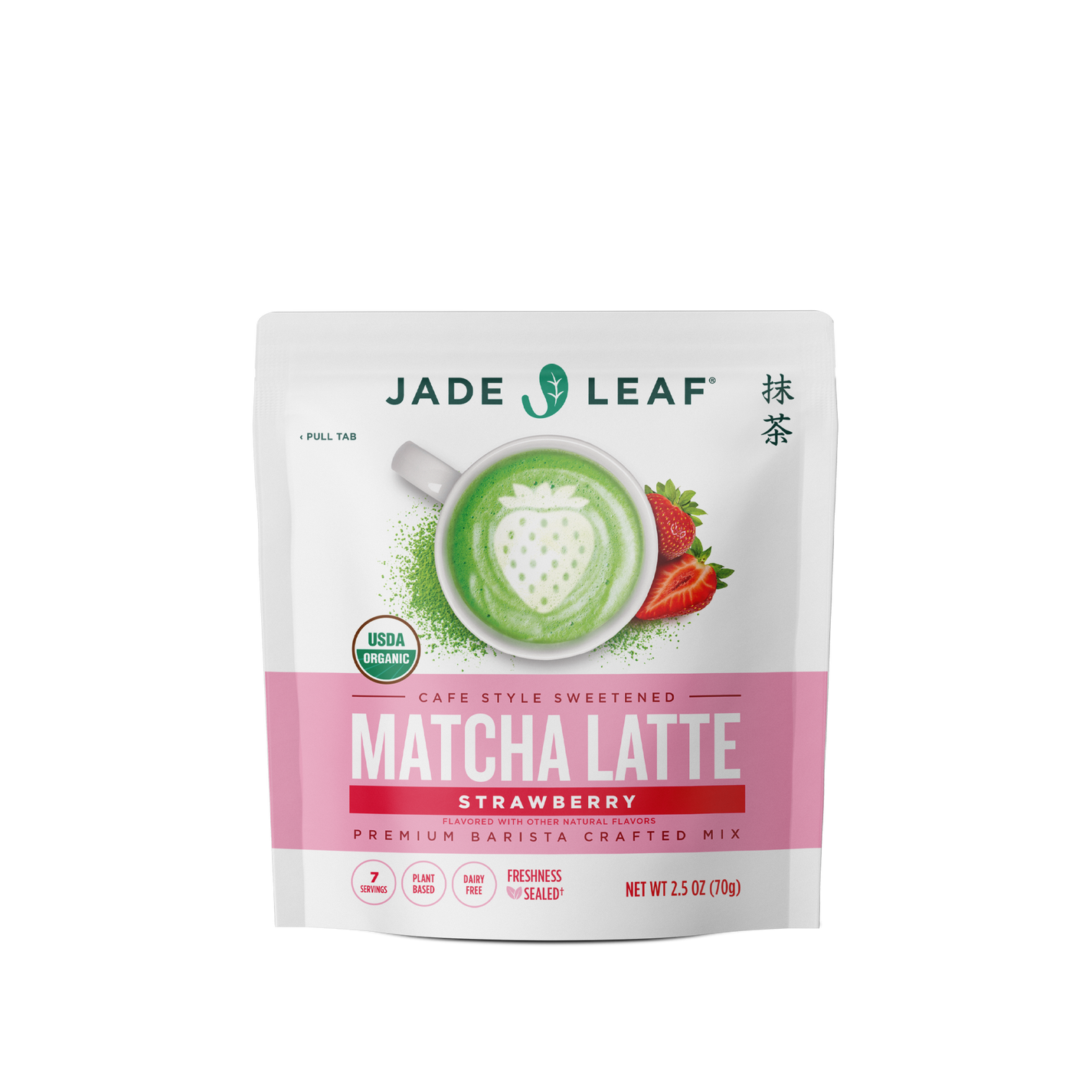 Organic Cafe Style Sweetened Matcha Latte Mix - Strawberry – Jade Leaf ...