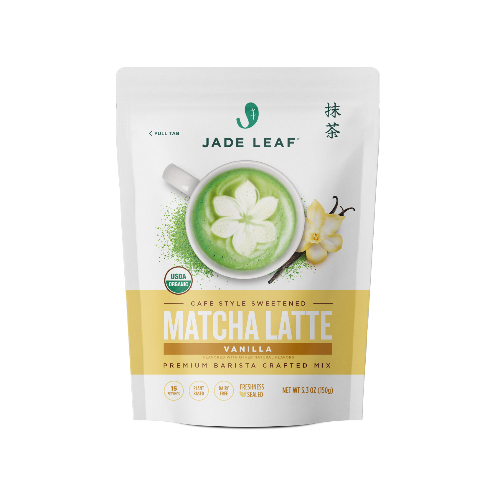 Organic Cafe Style Sweetened Matcha Latte Mix - Vanilla – Jade Leaf ...